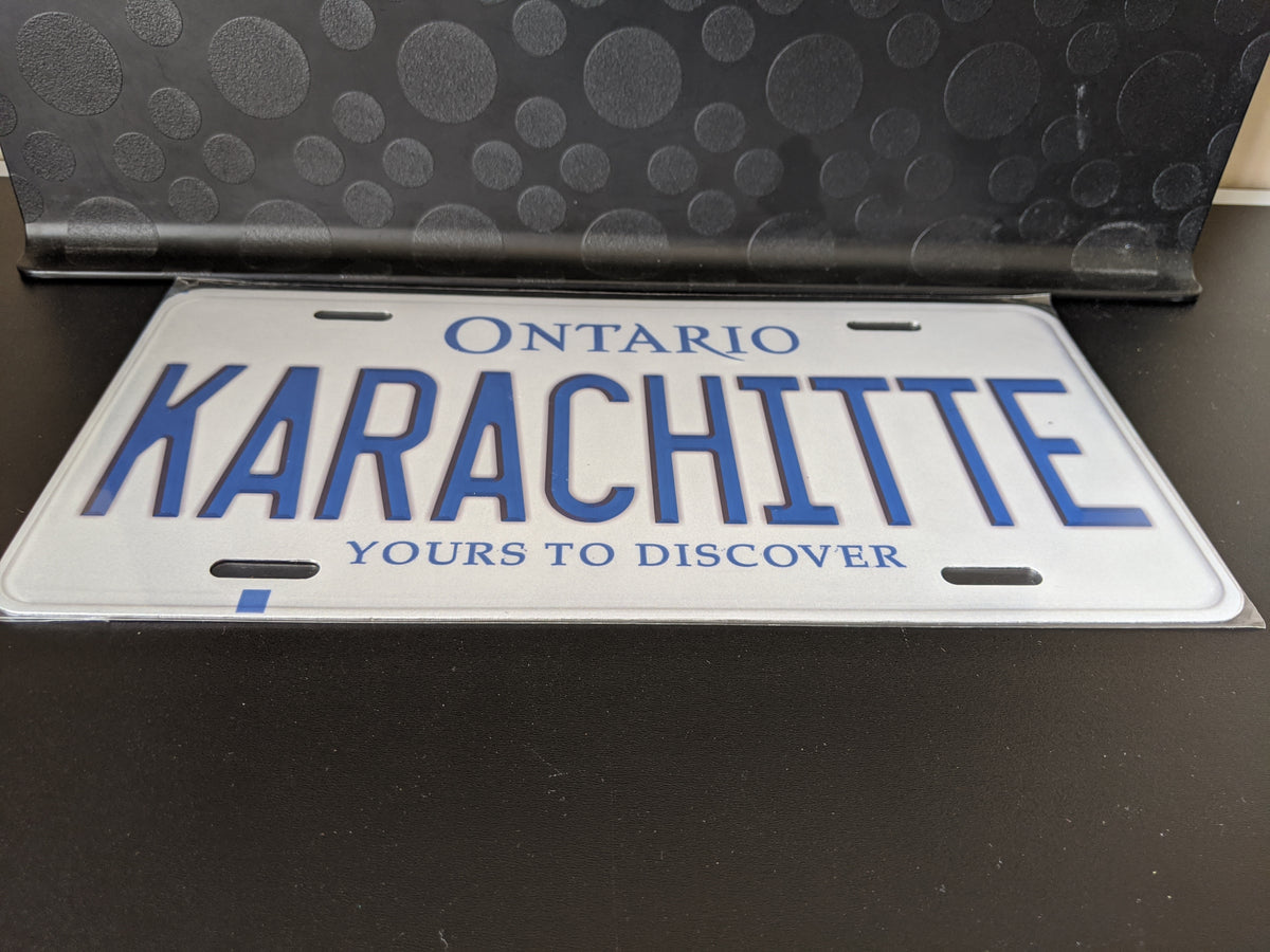 Order Custom License Plate Ontario- *KARACHITTE* – Nene Solutions